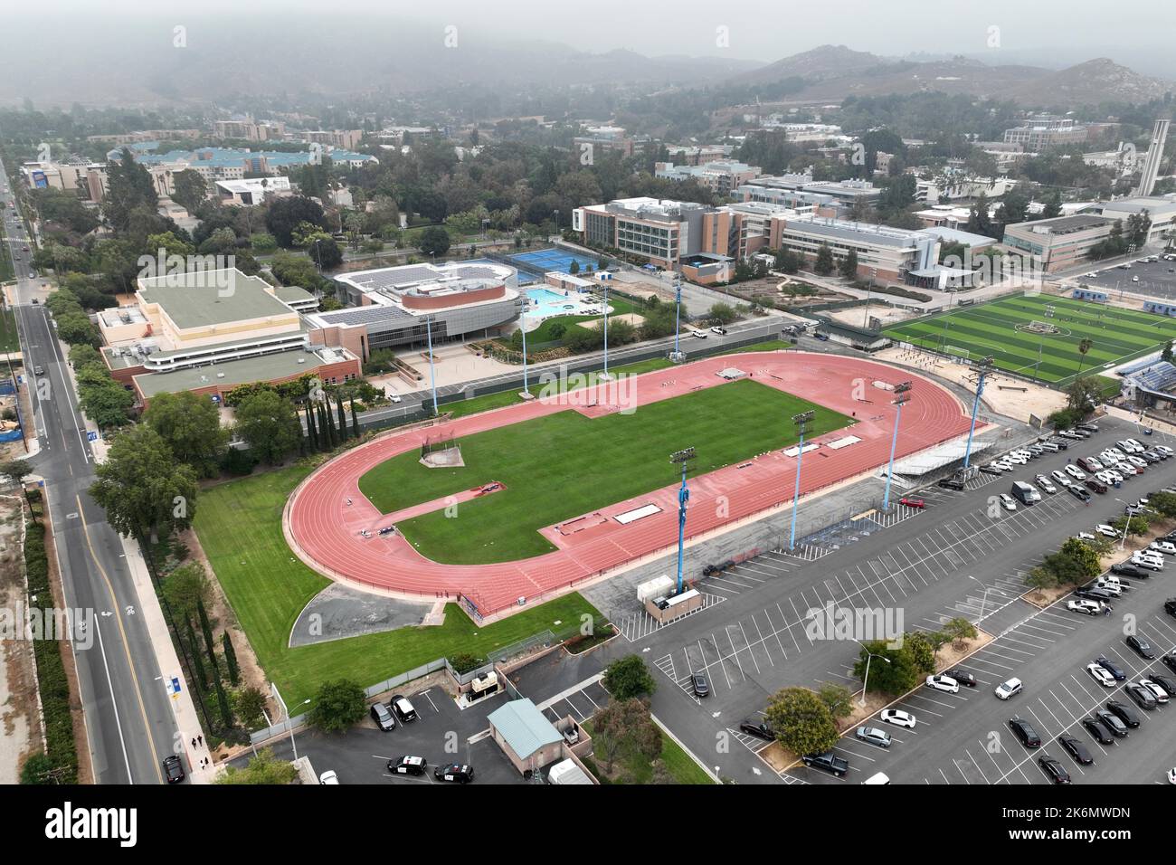 A general overall aerial view of the UC Riverside Track and Field ...