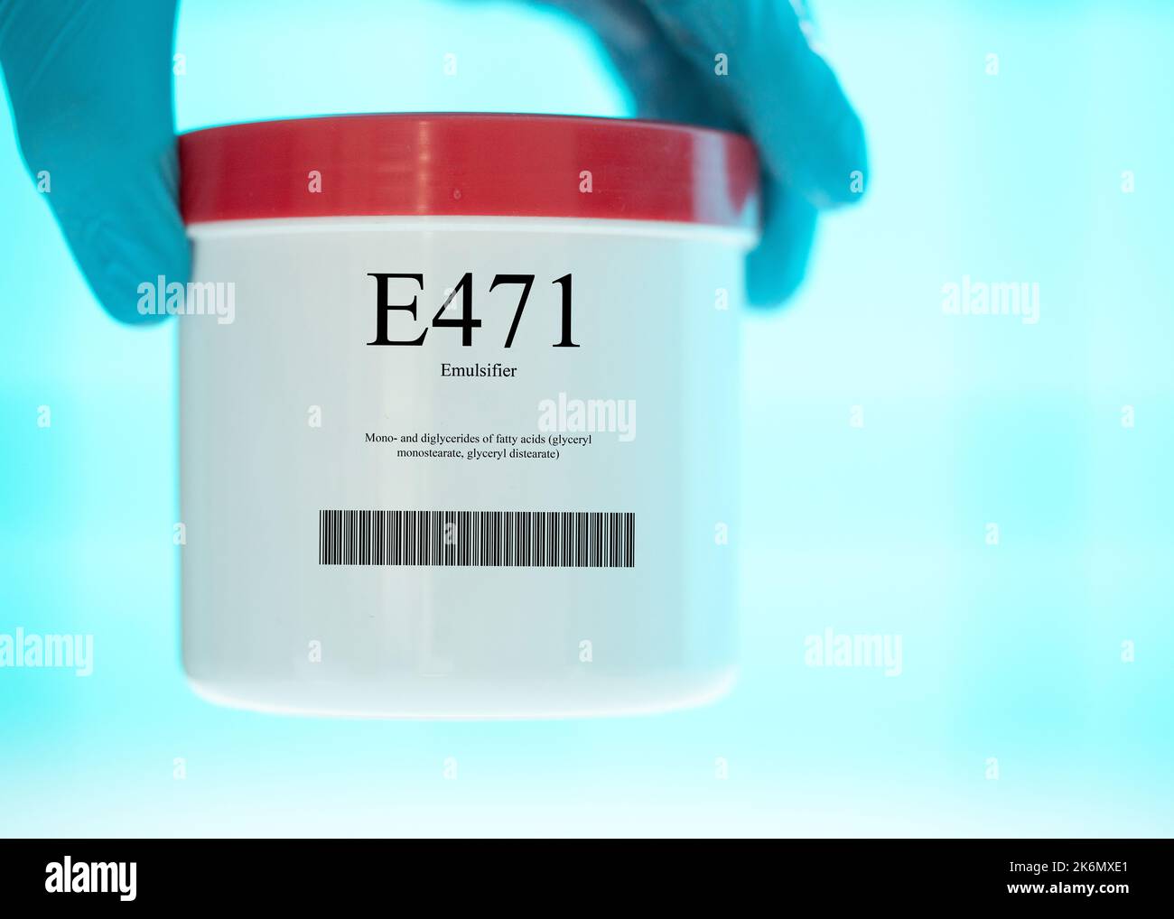Container Of The Food Additive E471 Stock Photo Alamy