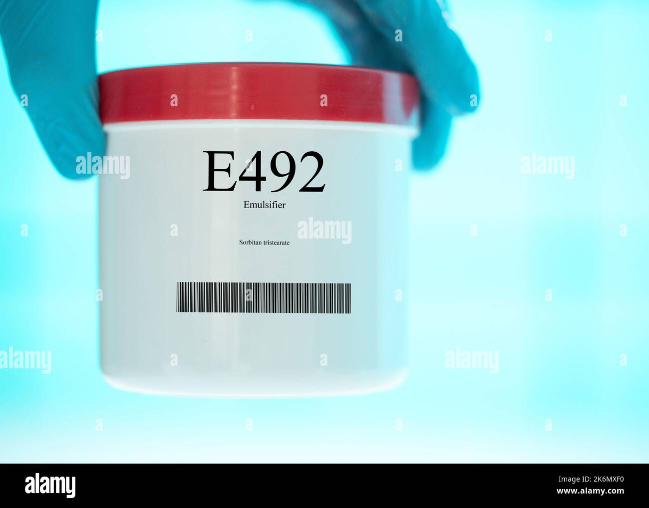 Container of the food additive E492 Stock Photo - Alamy