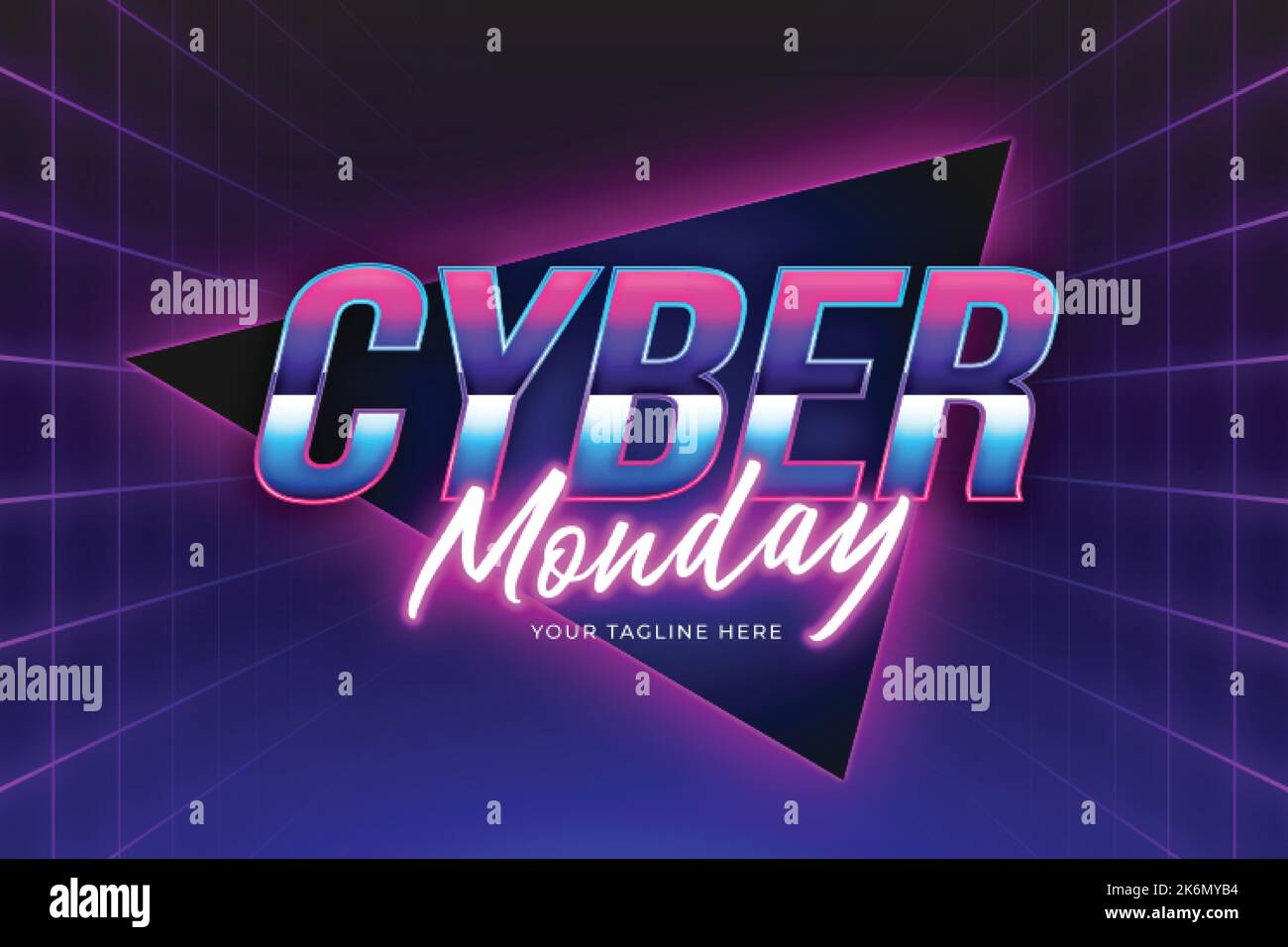 gradient cyber monday neon lettering vector design illustration Stock ...
