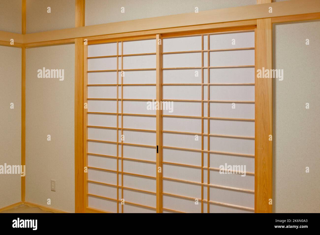 Shoji screen doors tatami room new house Kashima Japan Stock Photo - Alamy