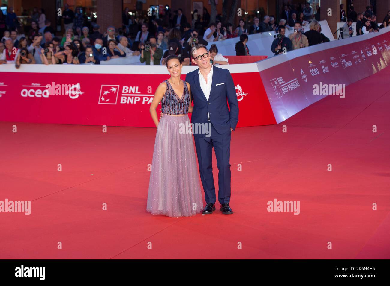 October 14, 2022, Rome, Italy: Actress BÃ©rÃ©nice Bejo and director Michel Hazanavicius attend ...