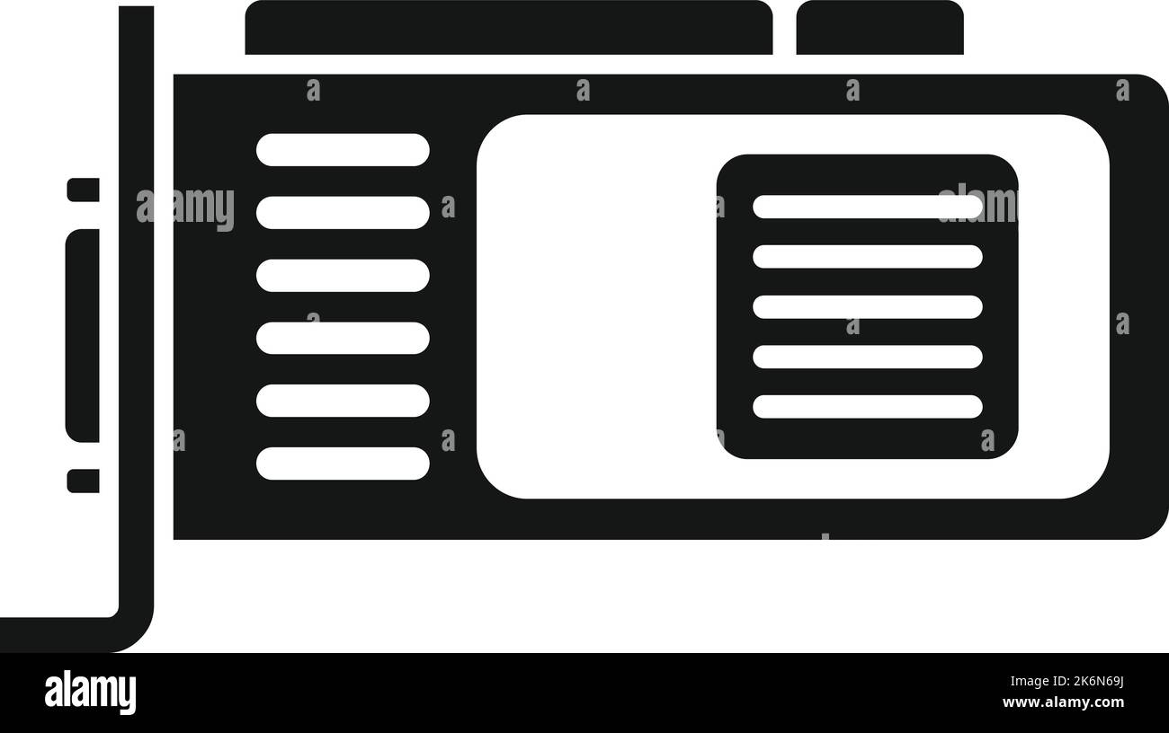 Gpu Display Icon Simple Vector Computer Video Cpu Chip Stock Vector
