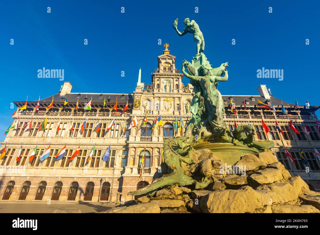 The City Hall (Stadhuis van Antwerpen) of Antwerp, Belgium Stock Photo ...