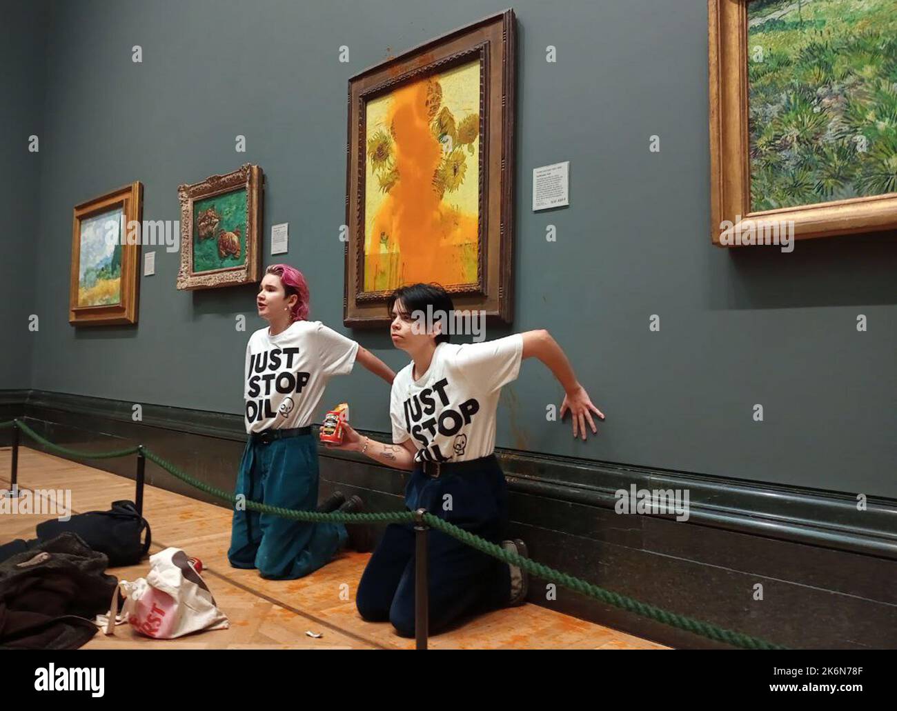 London, England, UK. 14th Oct, 2022. Just Stop Oil protesters glued ...