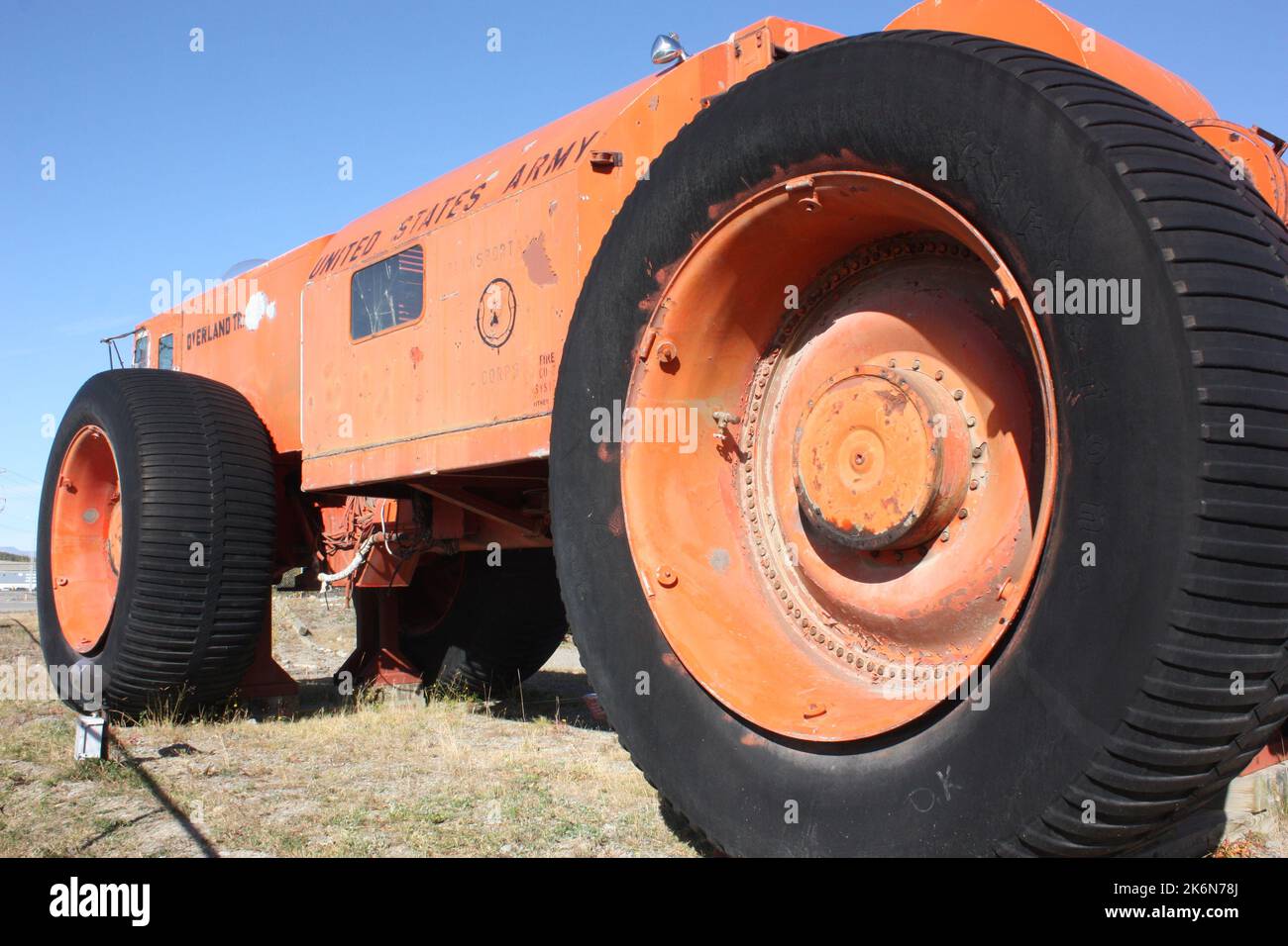 US Army Land Train at the Yukon Transportation Museum near Whitehorse ...