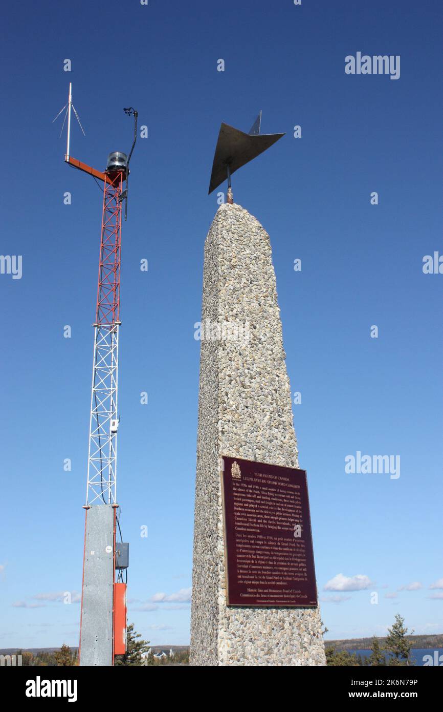 The Bush Pilots Memorial in the old town of Yellowknife, Northwest ...