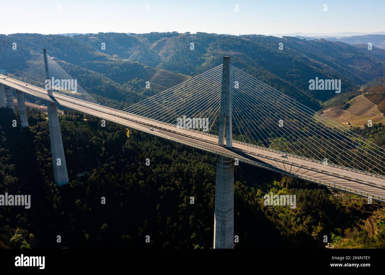 Drone photo of Vila Real Bridge, Portugal Stock Photo - Alamy
