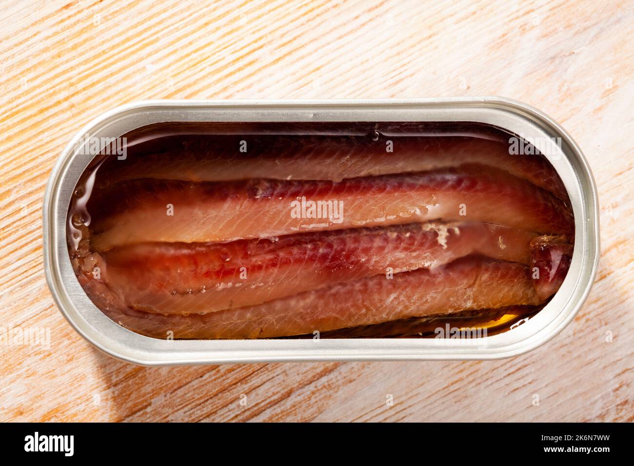 Canned anchovy fillet in oil Stock Photo - Alamy