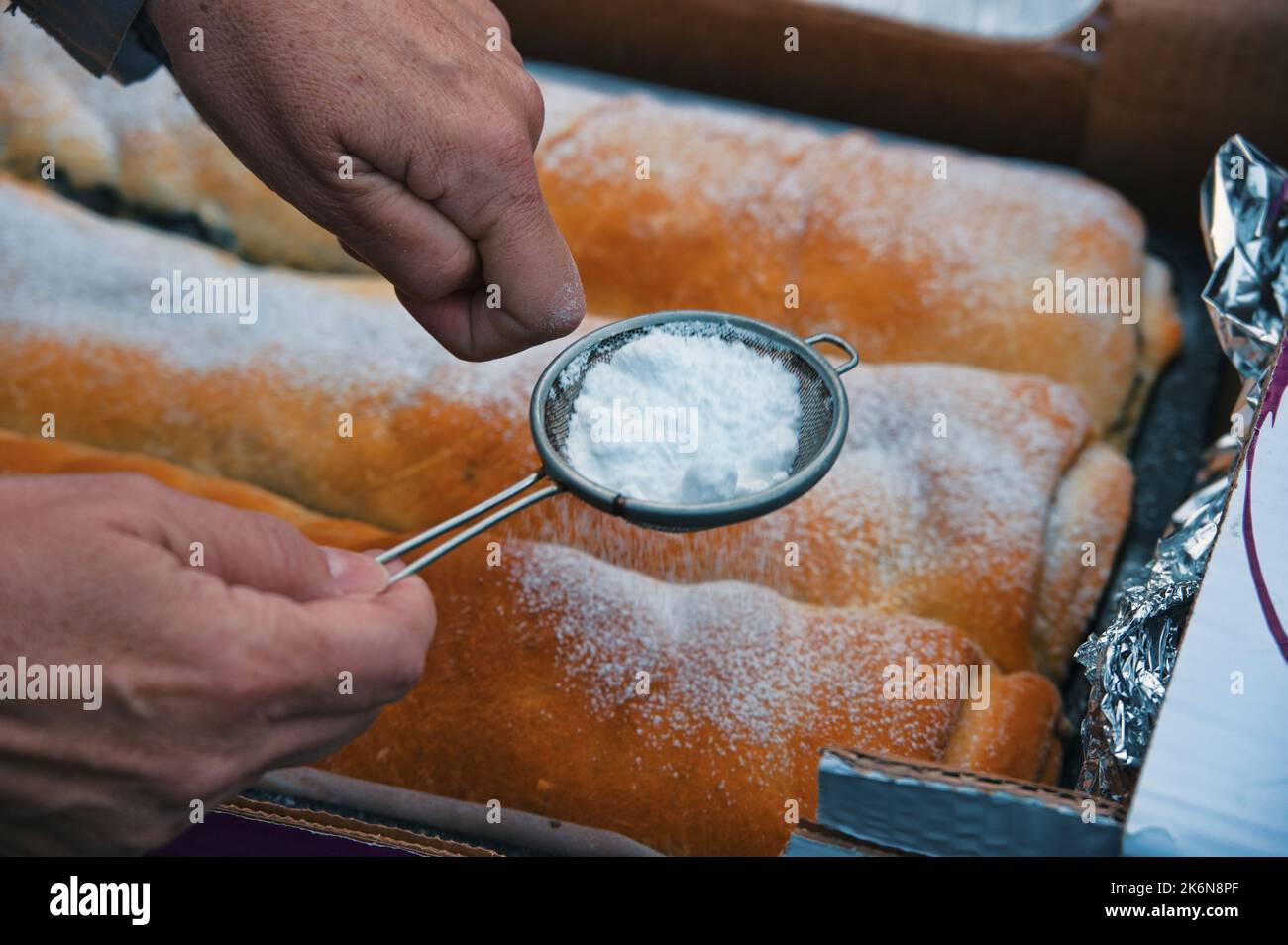 Pouring sugar on fresh hi-res stock photography and images - Alamy