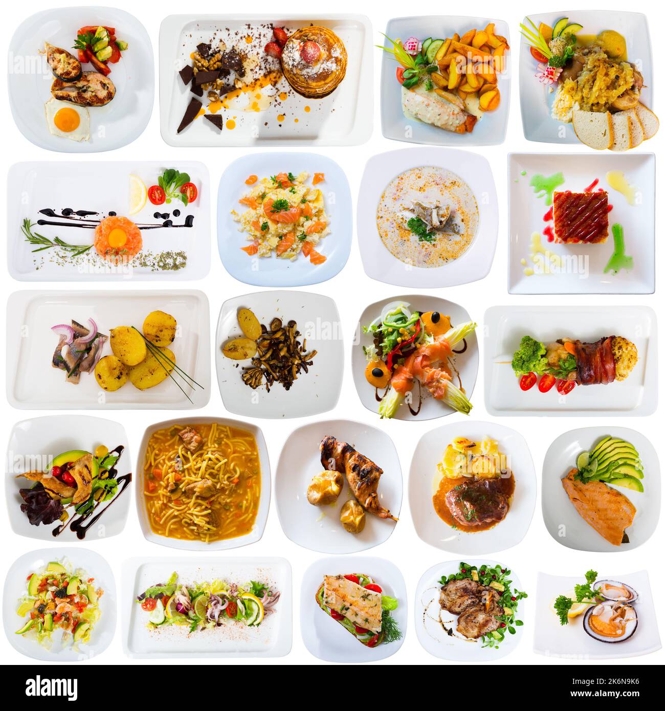 Set dishes on breakfast Cut Out Stock Images & Pictures - Alamy