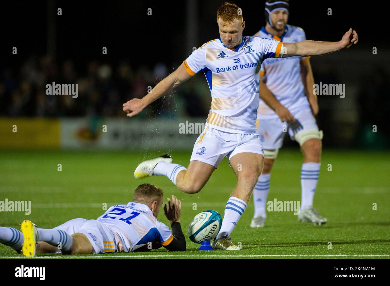 Ciaran Frawley of Leinster takes penalty during the United Rugby ...