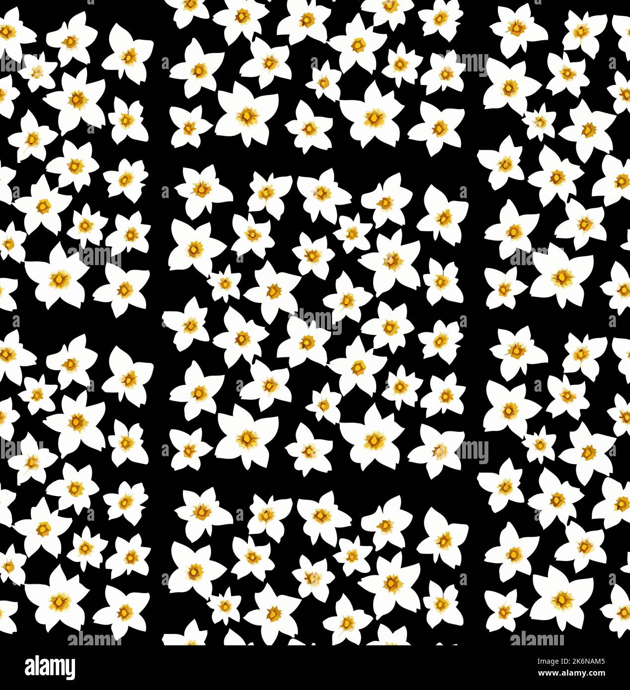 Seamless pattern of daffodil flower, high quality vector botanic ...