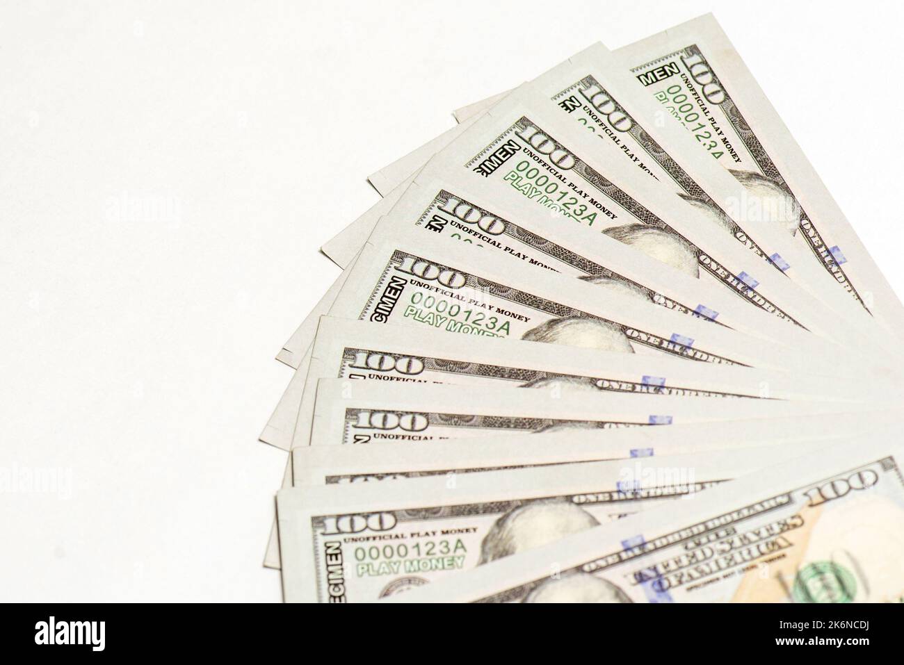 US dollar paper currency on white background Stock Photo - Alamy