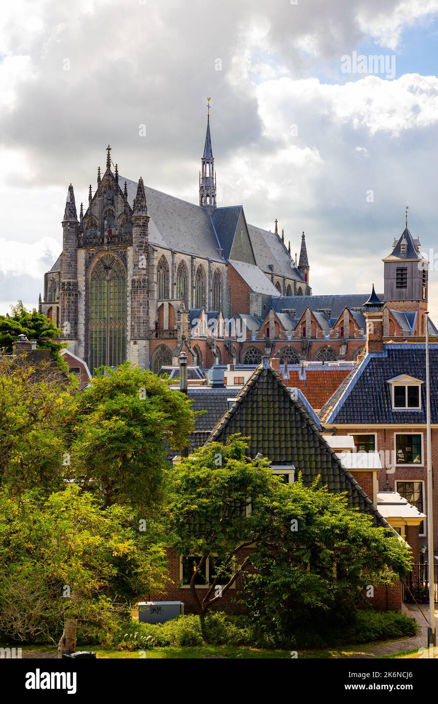 Cityscape skyline of Hooglandse kerk (church) in Leiden. Netherlands ...