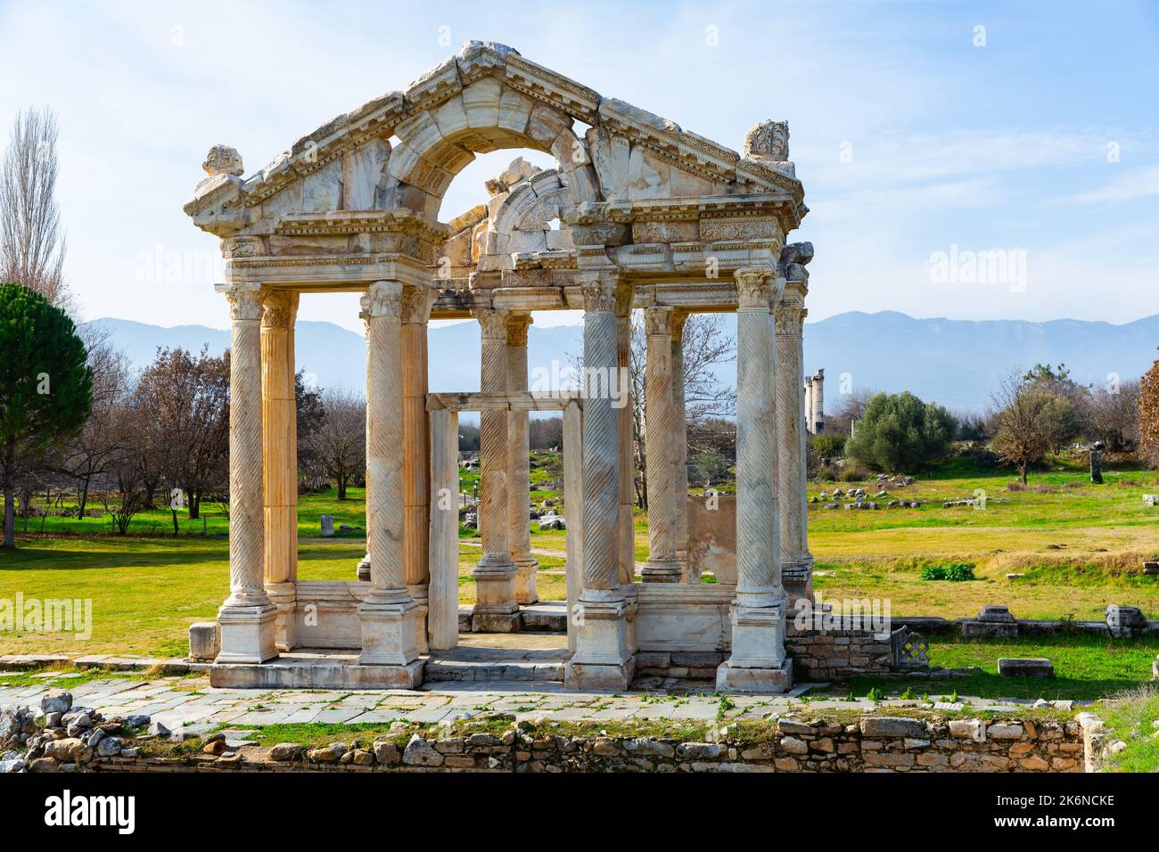Monumental gateway or tetrapylon in ancient city of Aphrodisias, Turkey Stock Photo - Alamy