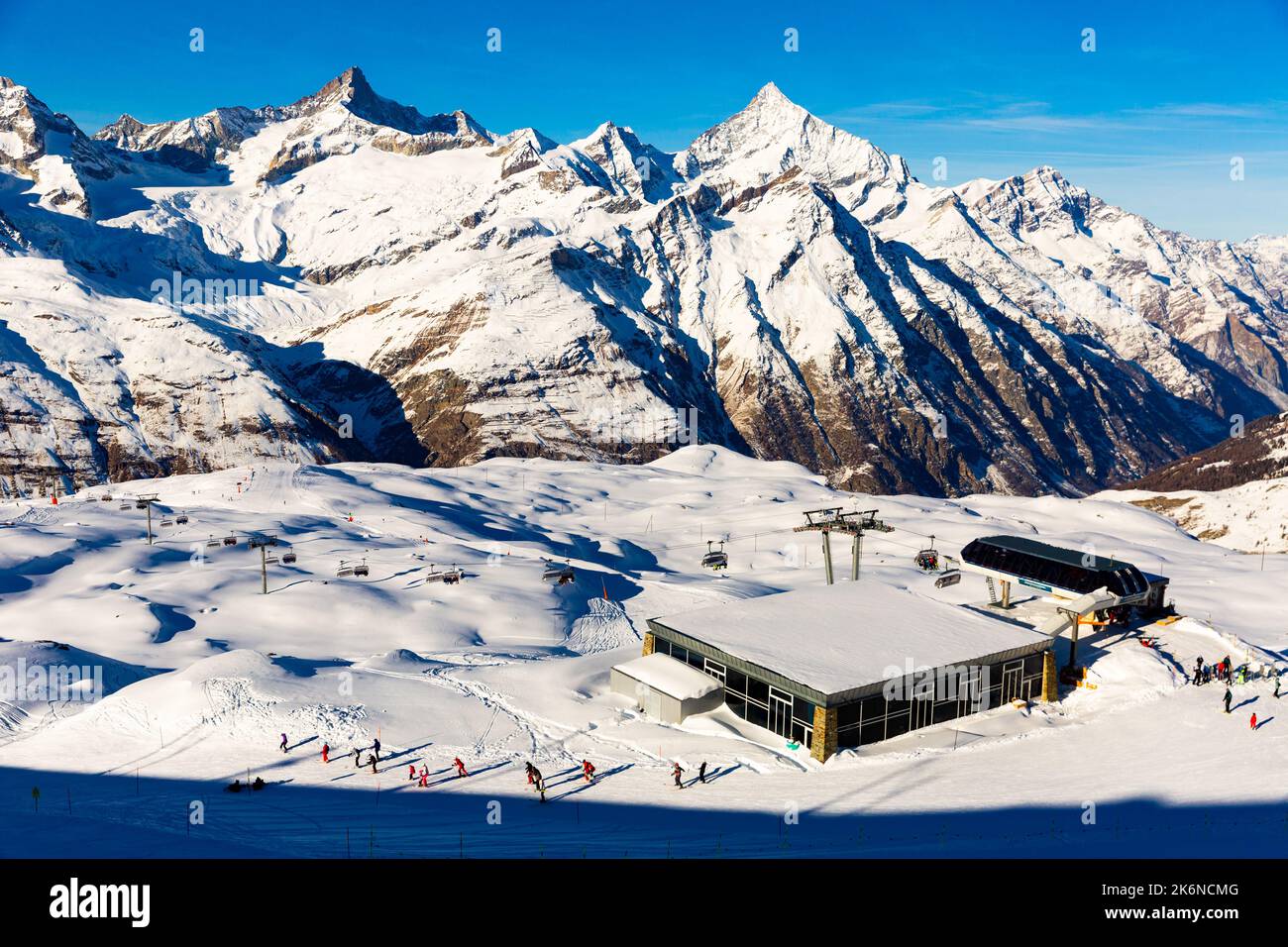 Winter ski resort Zermatt at Swiss Alps Stock Photo - Alamy