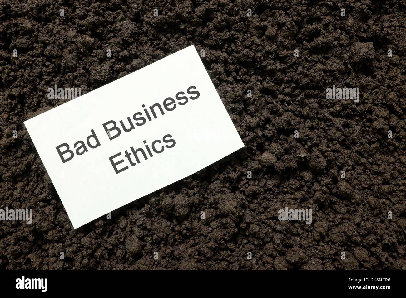 Unethical practices or bad ethics in business concept. Piece of paper ...