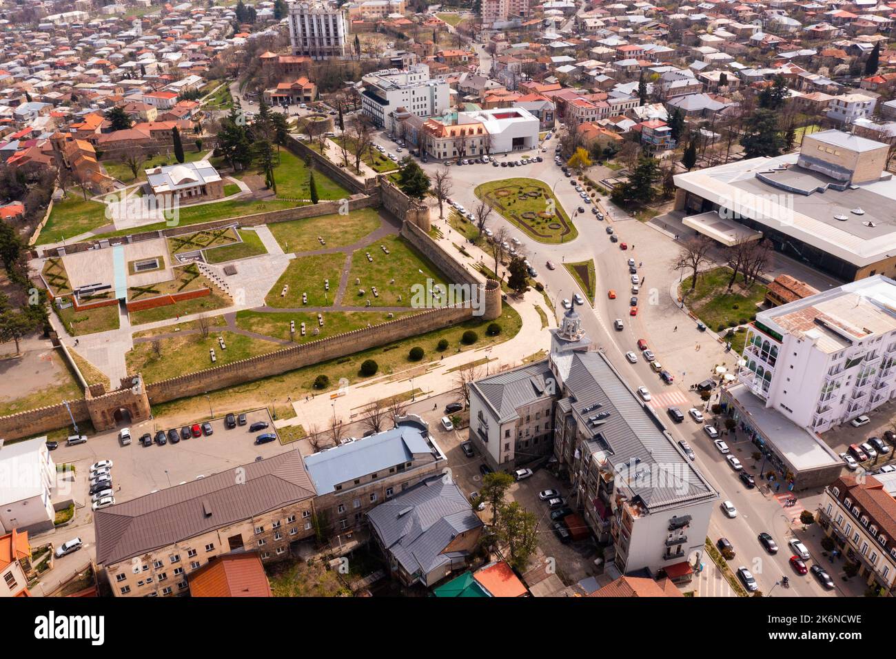View from drone of Georgian town Telavi Stock Photo - Alamy