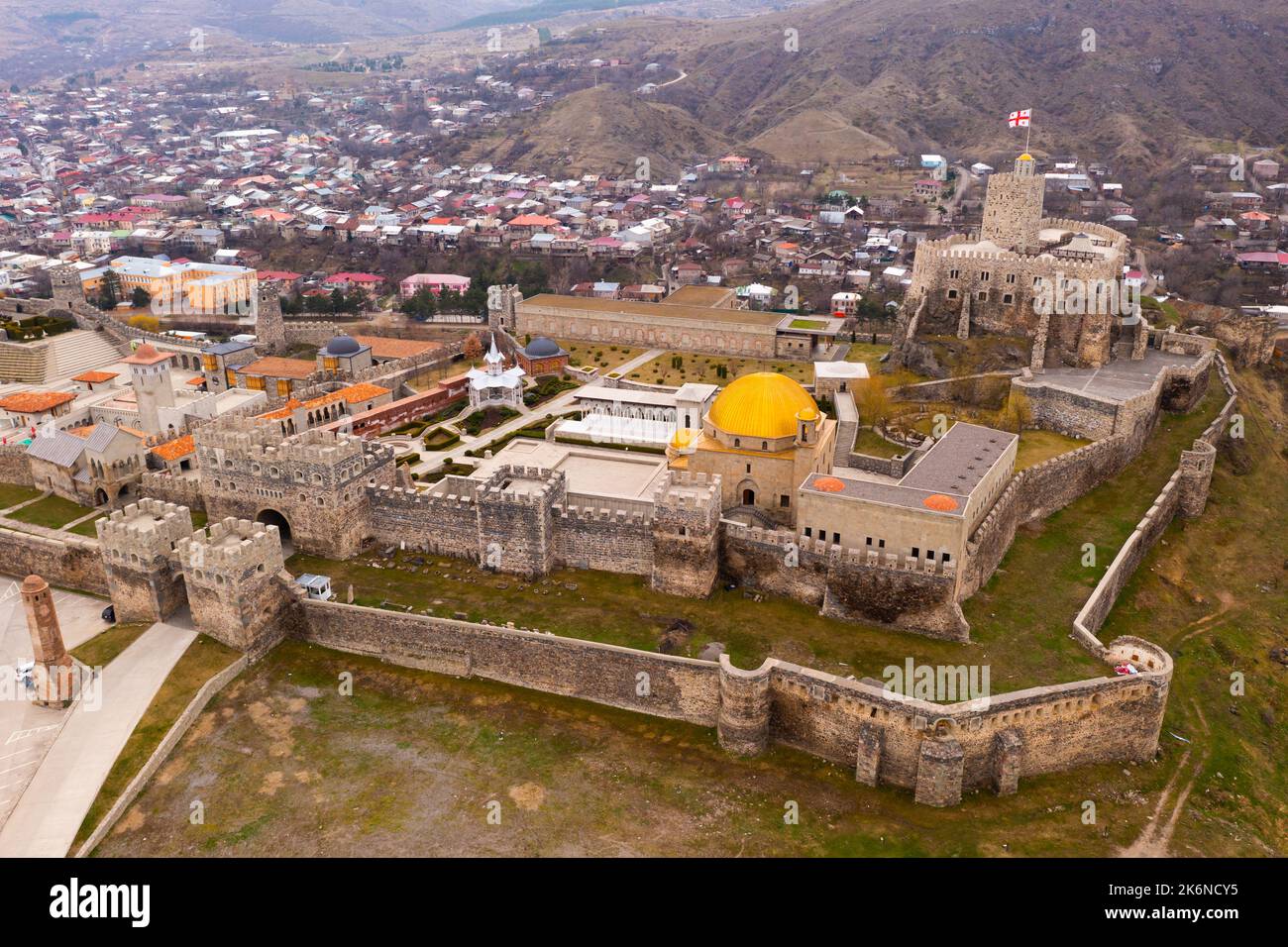 Aerial view of Rabati Castle in Georgian city of Akhaltsikhe Stock ...