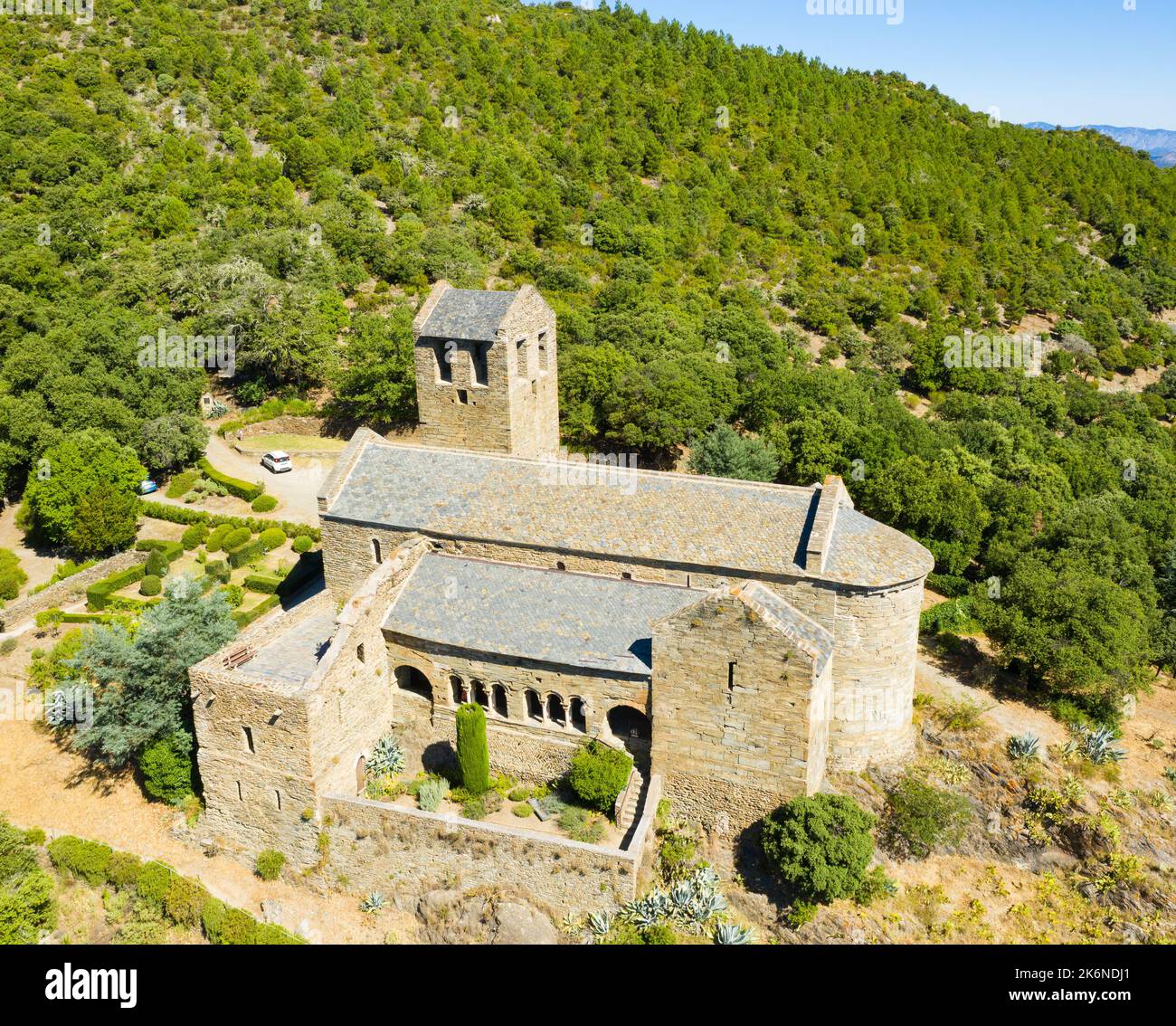 Aerial view of Serrabone Priory building, France Stock Photo - Alamy