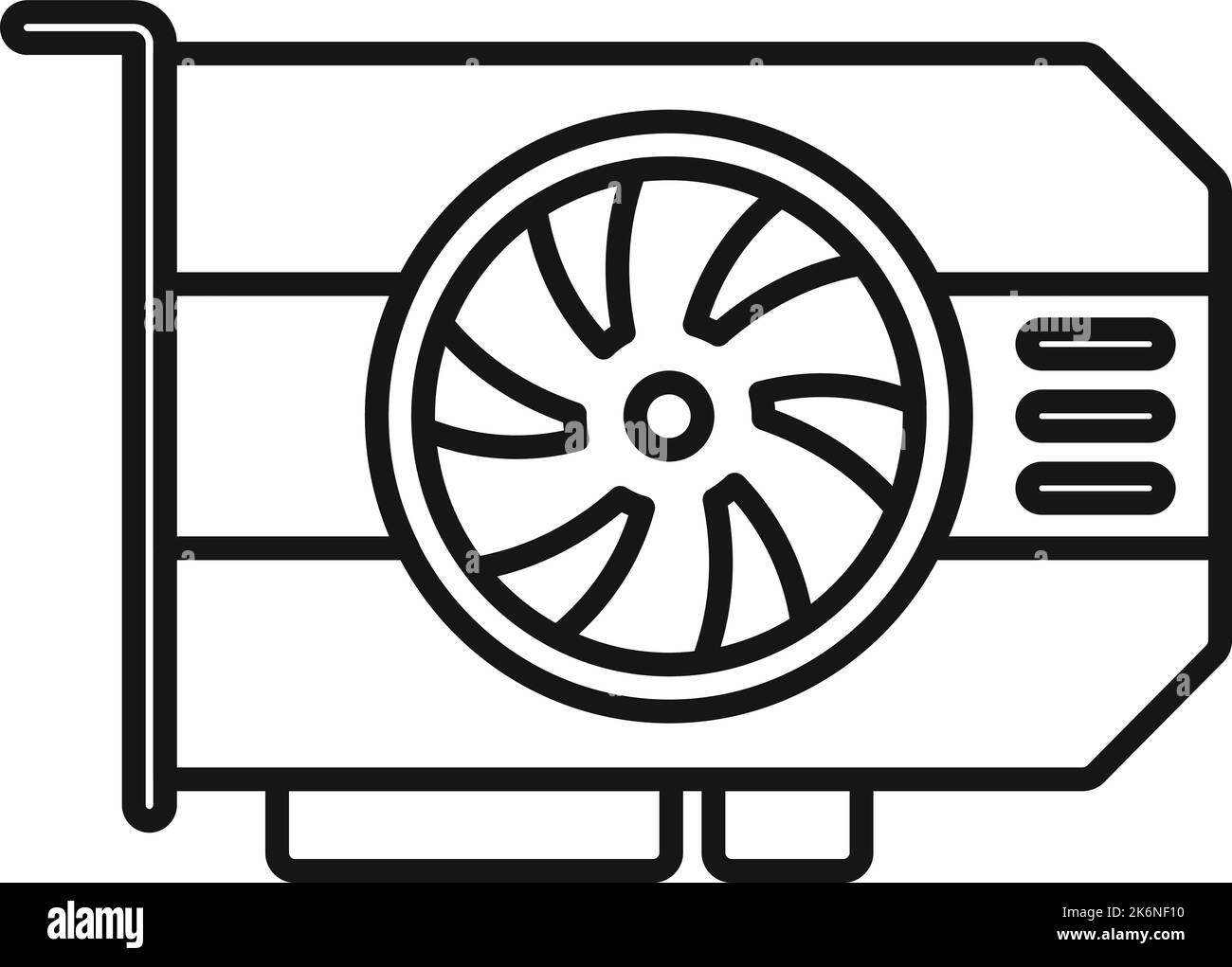 Pc Video Card Icon Outline Vector Computer Gpu Cooler Pci Stock Vector Image And Art Alamy