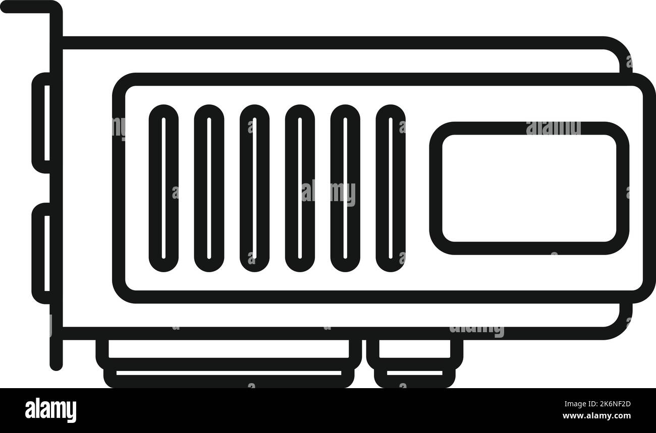 Gpu Board Icon Outline Vector Computer Card Chip Fan Stock Vector Image And Art Alamy