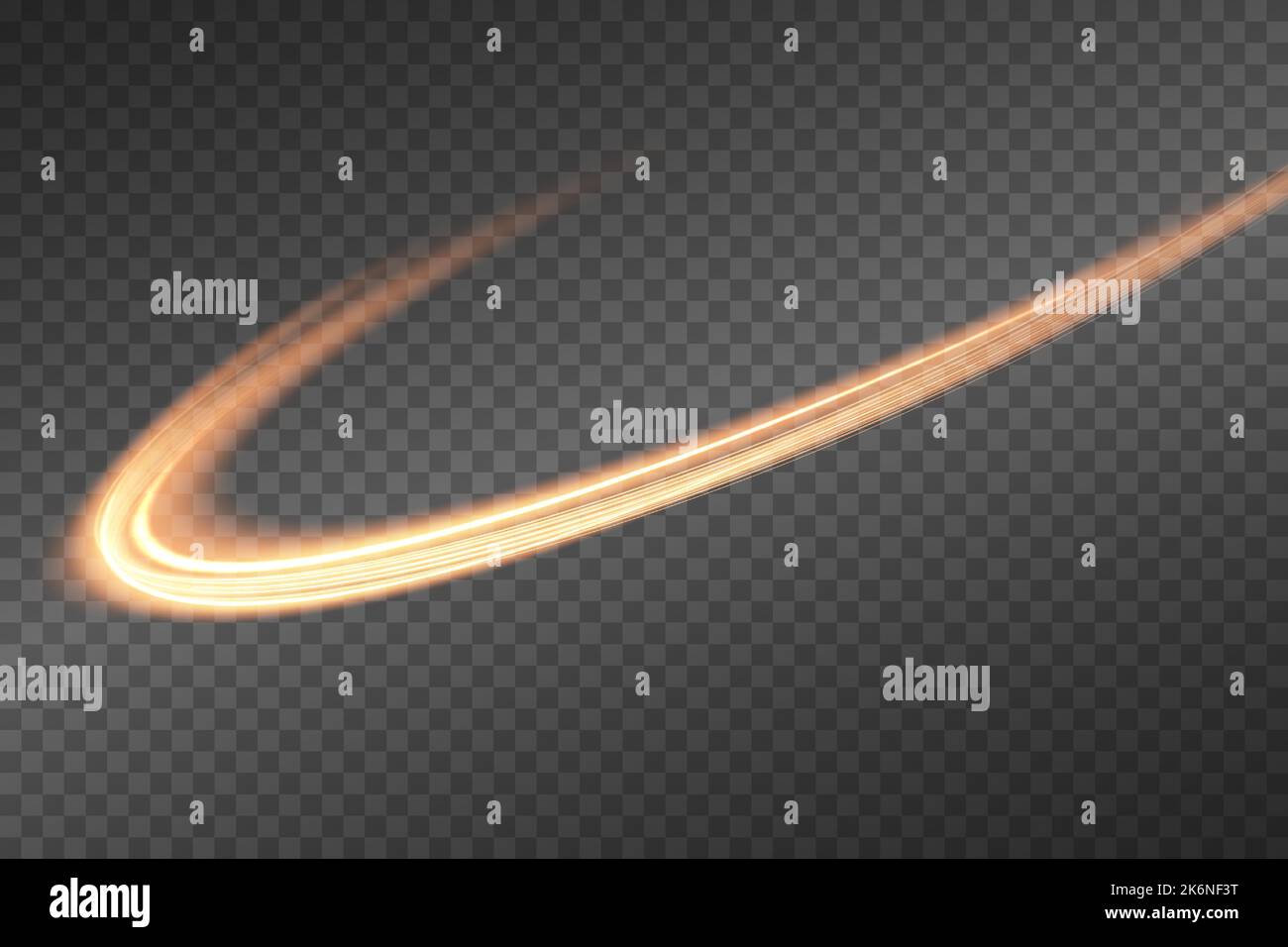 Luminous white lines of speed. Light glowing effect. Abstract motion lines. Light trail wave ...