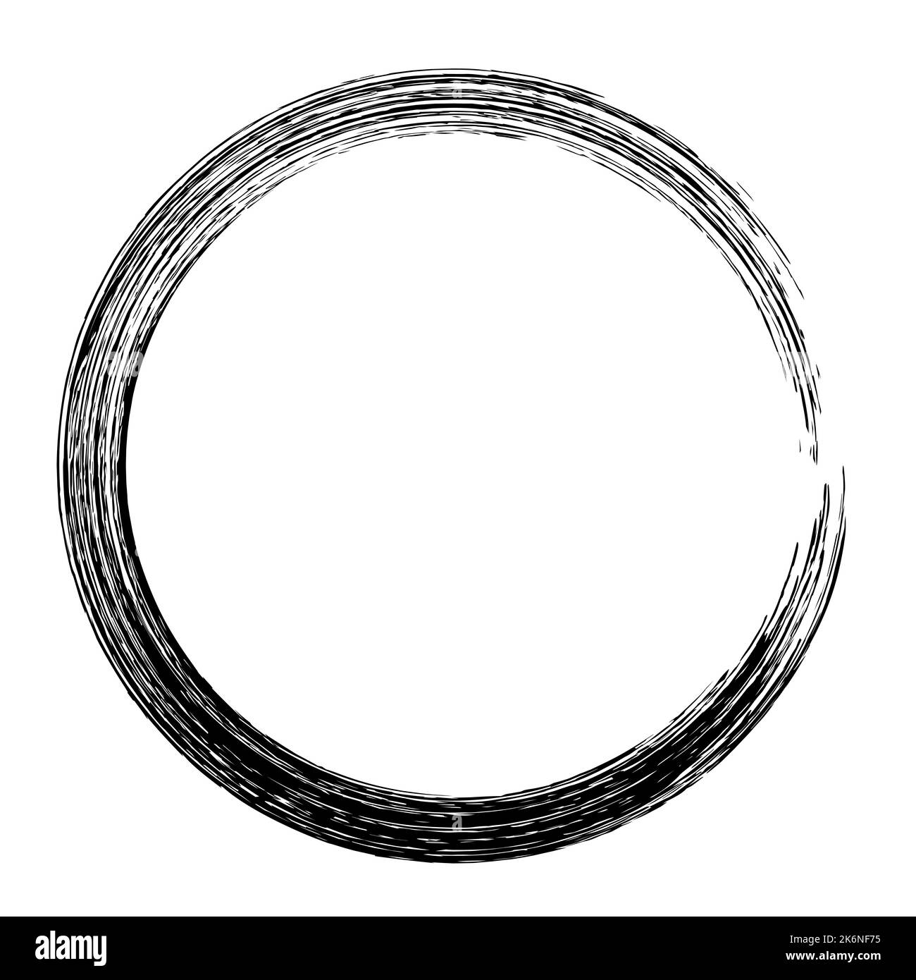 Round grudge frame isolated on white. Brush stroke circle. Easy to edit ...