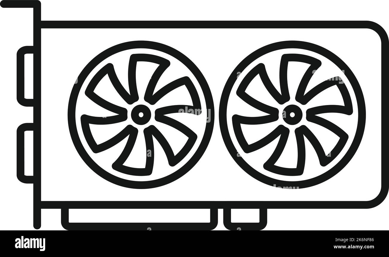 Motherboard gpu icon outline vector. Computer card. Digital memory ...