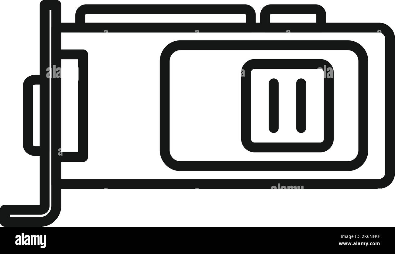 Gpu hardware icon outline vector. Computer card. Cpu chip Stock Vector ...