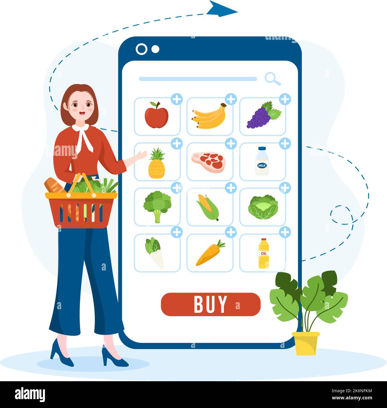 Online Grocery Store or Supermarket to Order Daily Necessities or Food ...