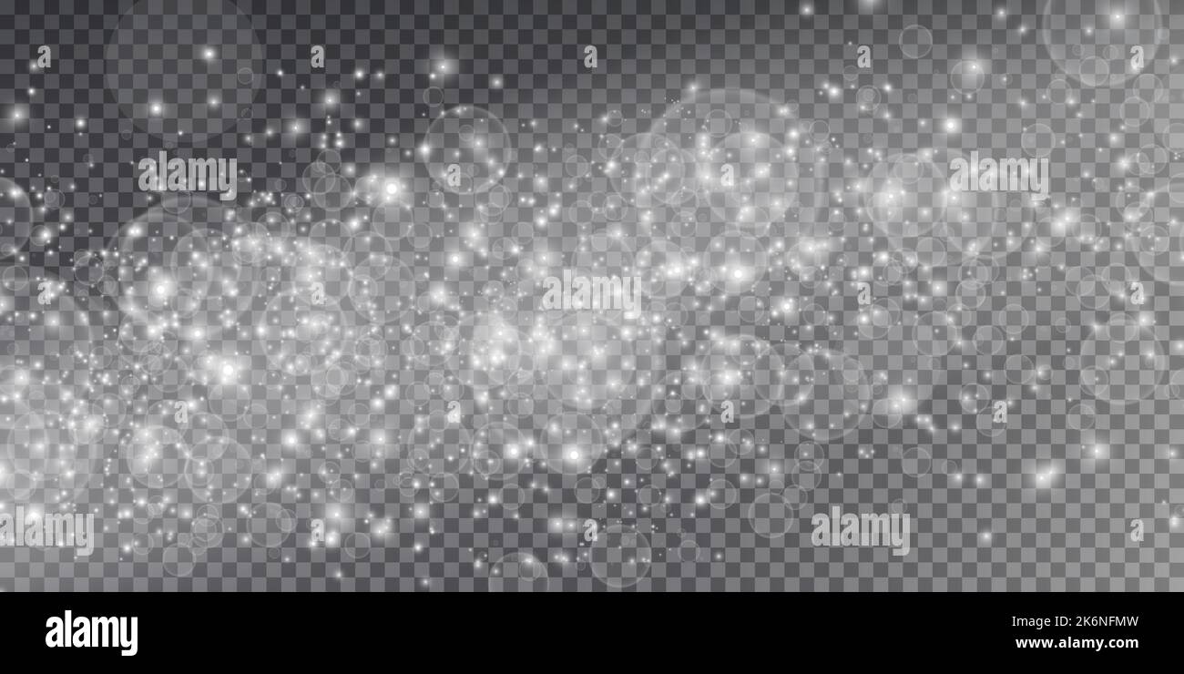 White png dust light. Bokeh light lights effect background. Christmas ...