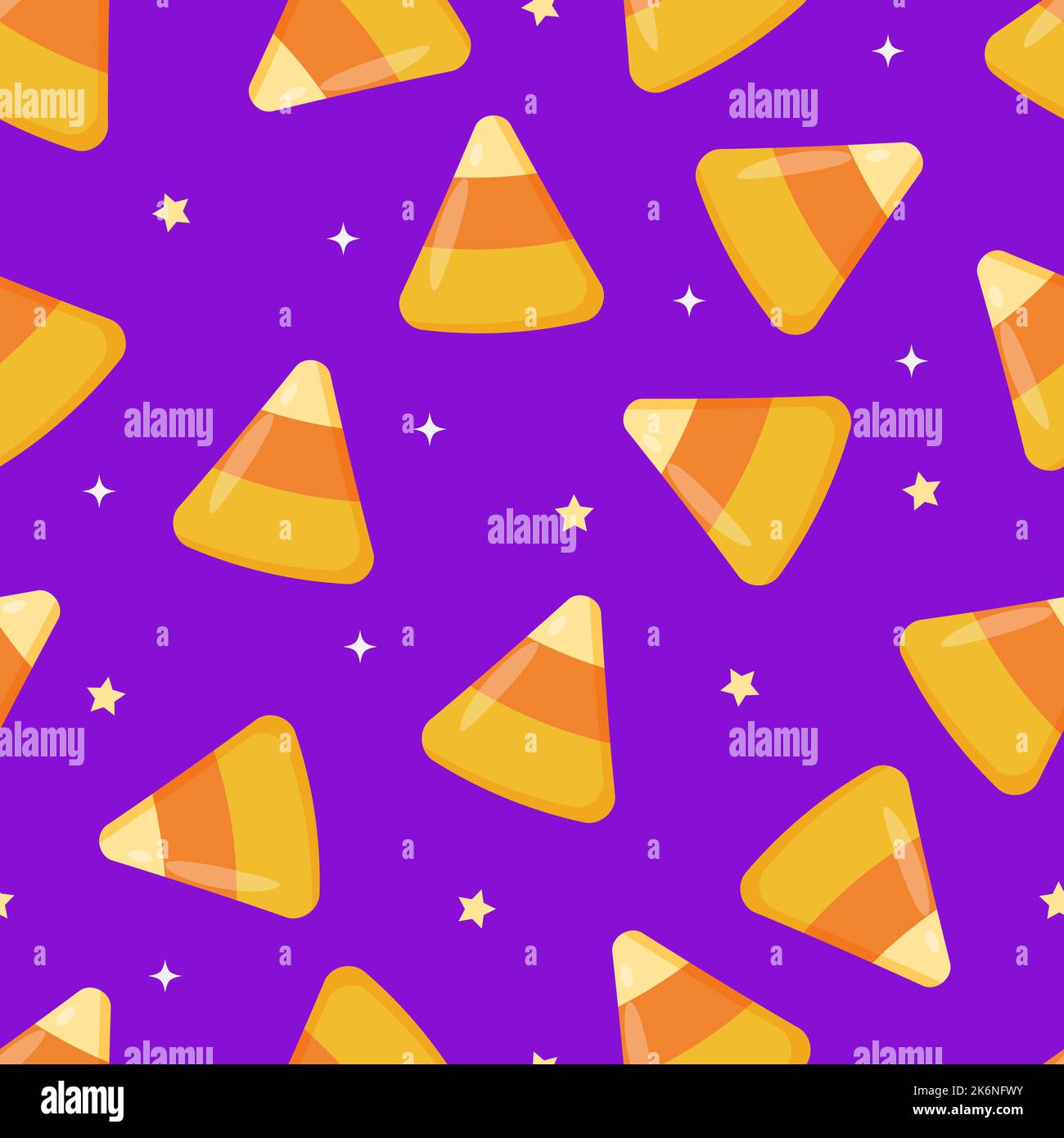 Halloween seamless pattern with candy corns on purple background. Easy ...