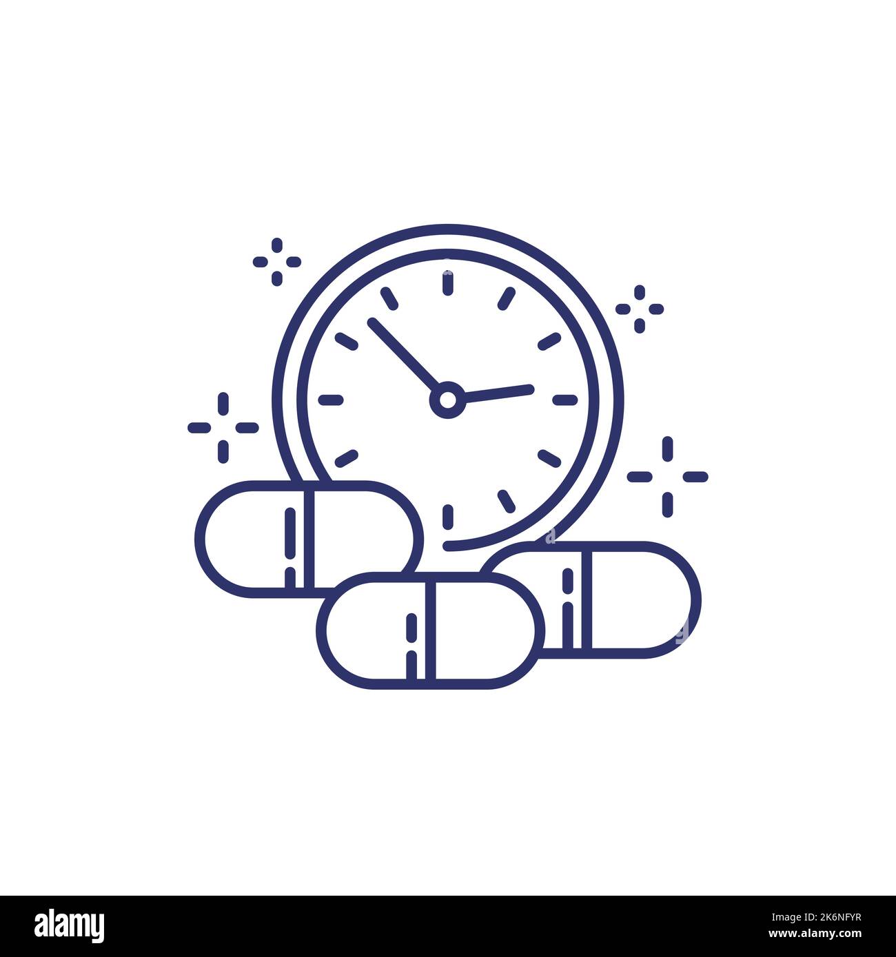 medication time line icon with pills and clock Stock Vector Image & Art ...