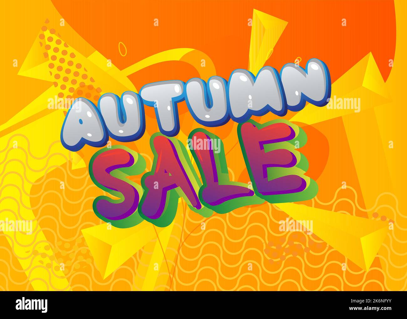 Autumn Sale. Vector illustration. Word written with Children's font in ...