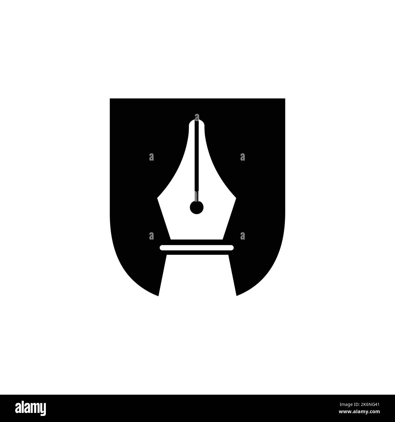 Initial Letter U Pen Nib Icon For Education Logo and Law Symbol Vector ...