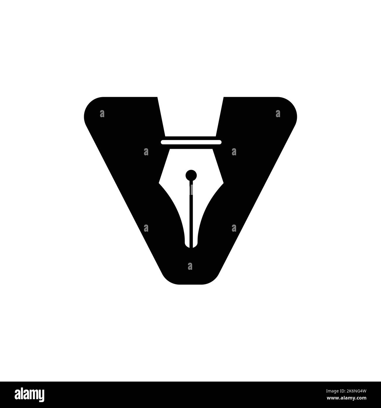 Initial Letter V Pen Nib Icon For Education Logo and Law Symbol Vector ...