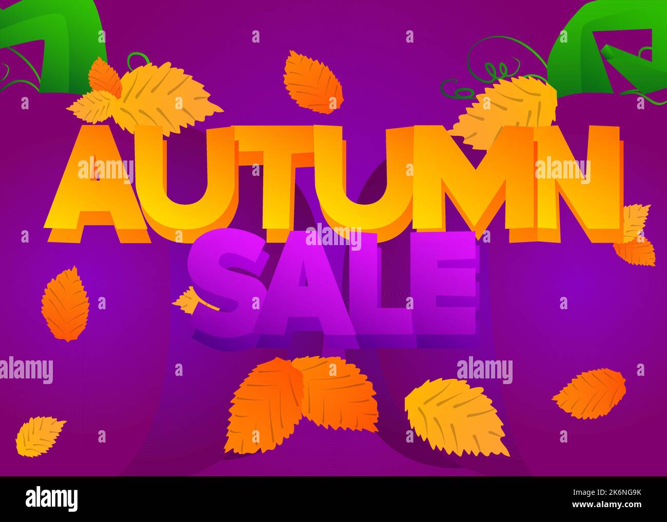 Autumn Sale. Vector illustration. Word written with Children's font in ...