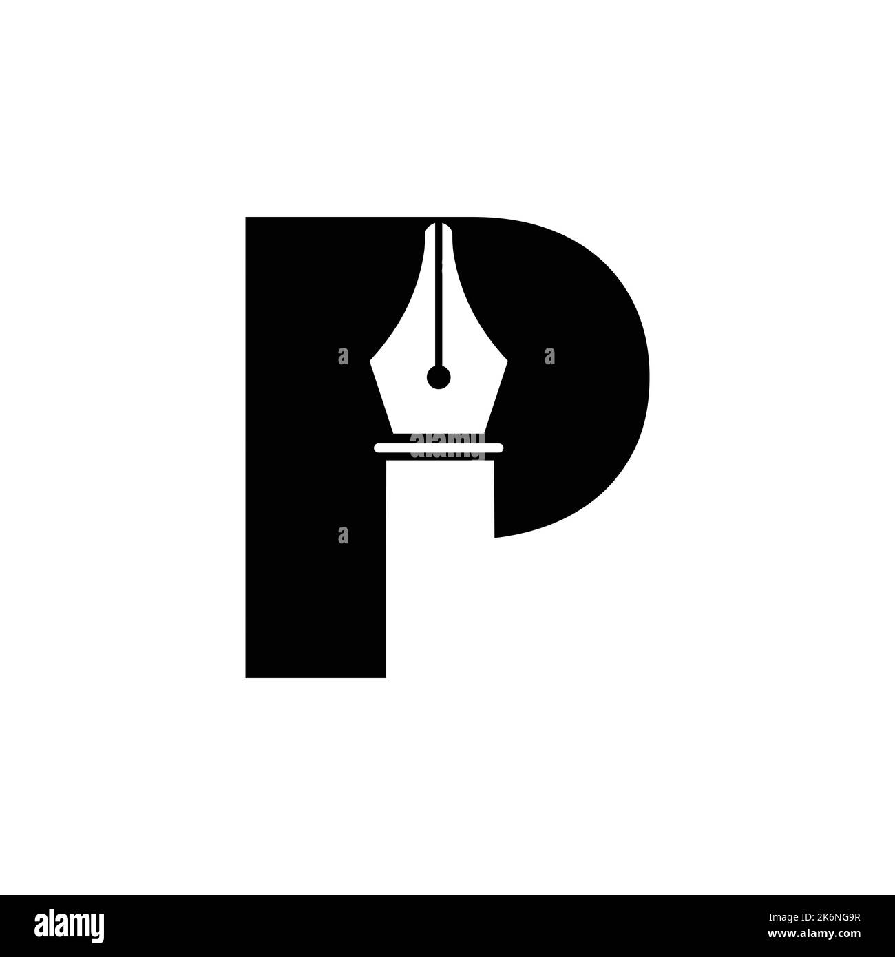 Initial Letter P Pen Nib Icon For Education Logo and Law Symbol Vector ...