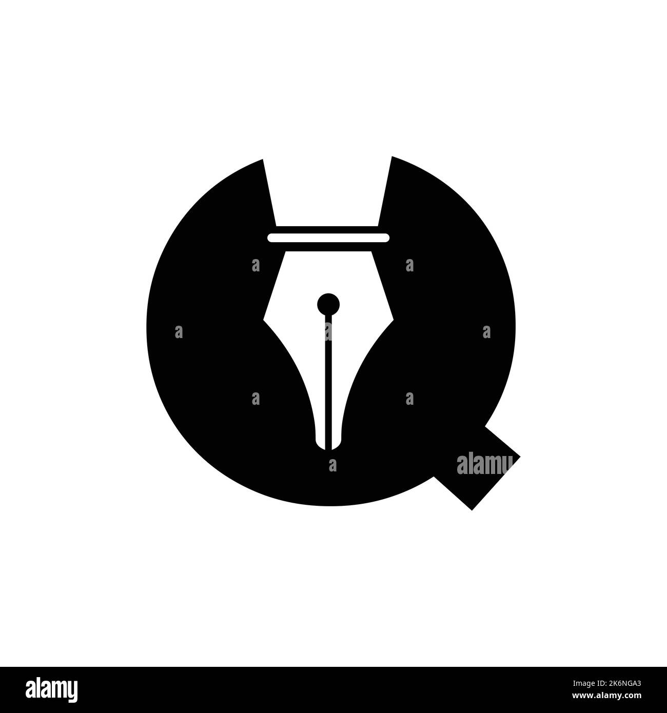 Initial Letter Q Pen Nib Icon For Education Logo and Law Symbol Vector ...