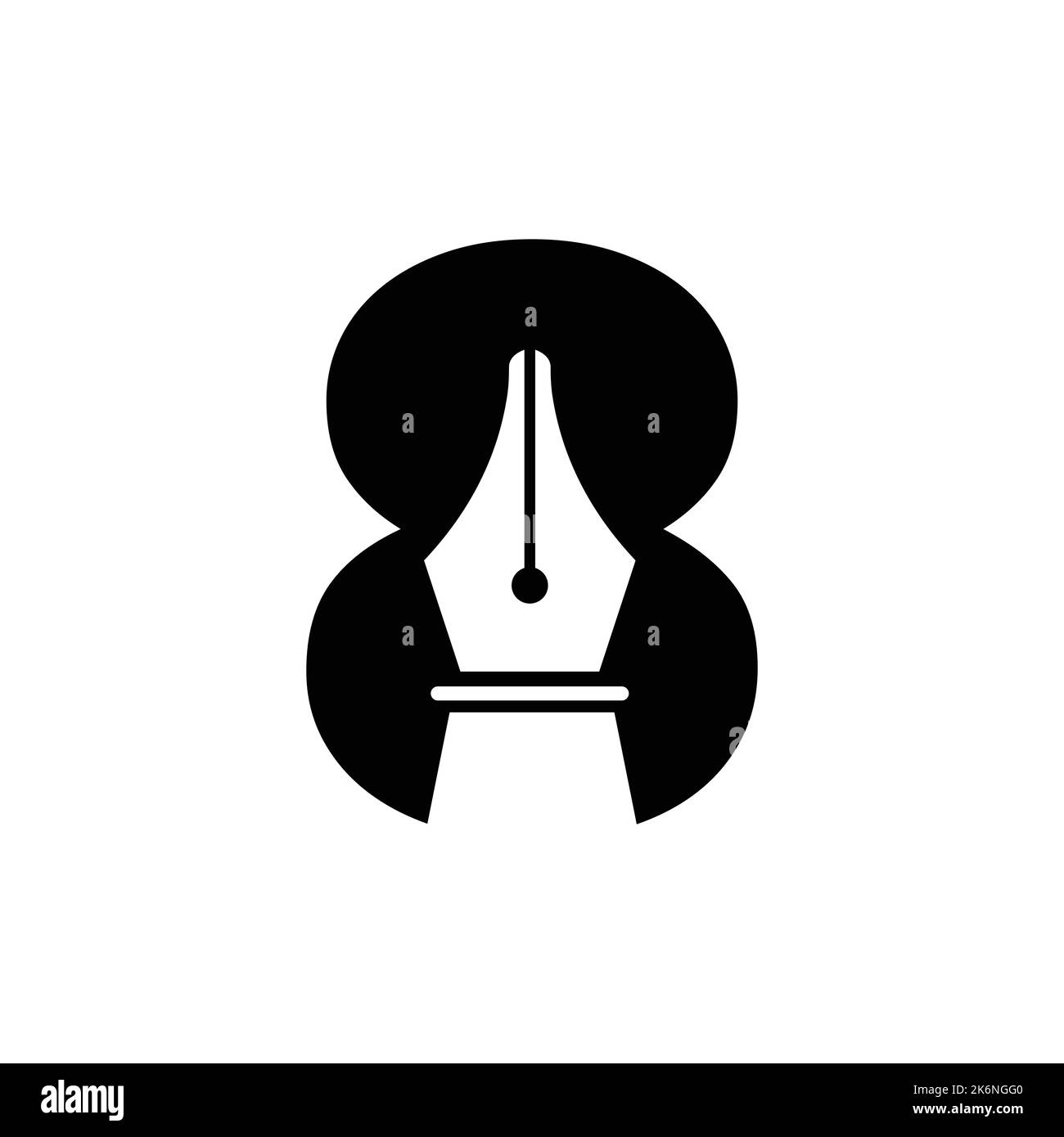 Initial Letter 8 Pen Nib Icon For Education Logo and Law Symbol Vector ...