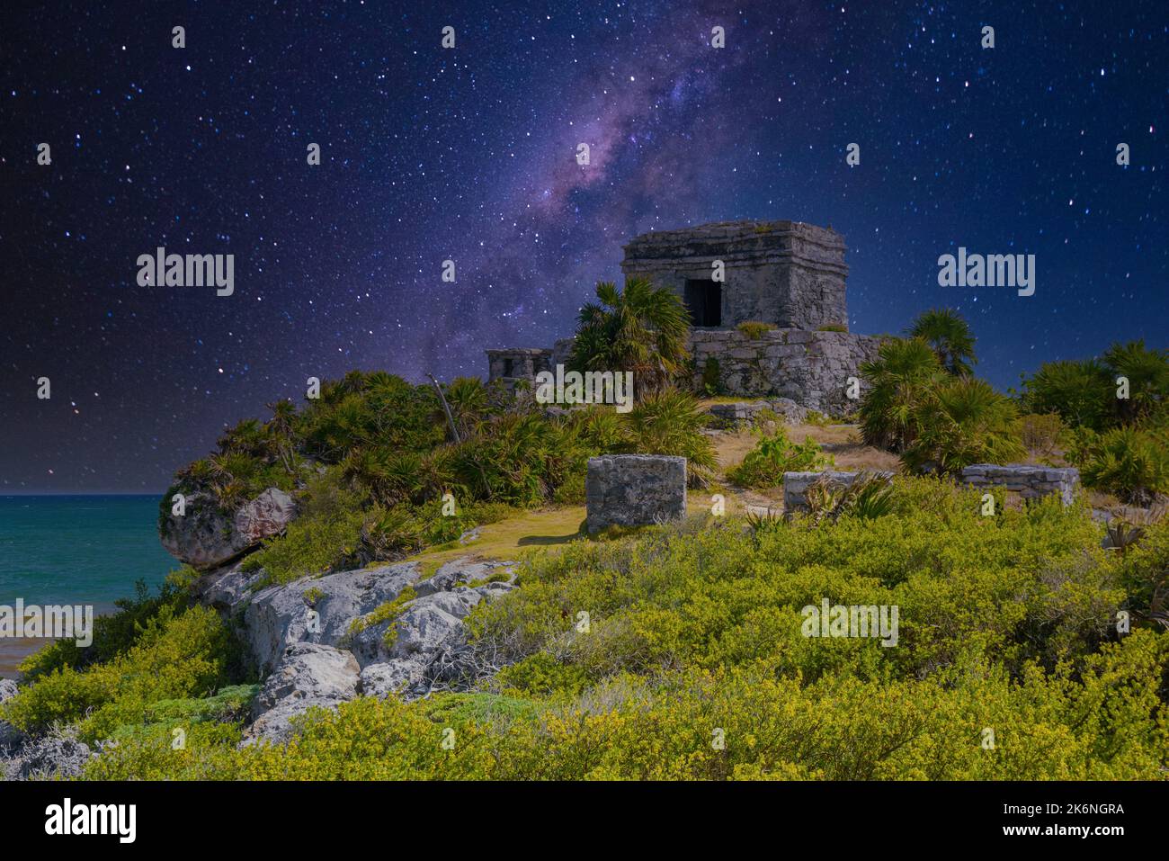 Structure 45, offertories on the hill near the beach, Mayan Ruins in ...