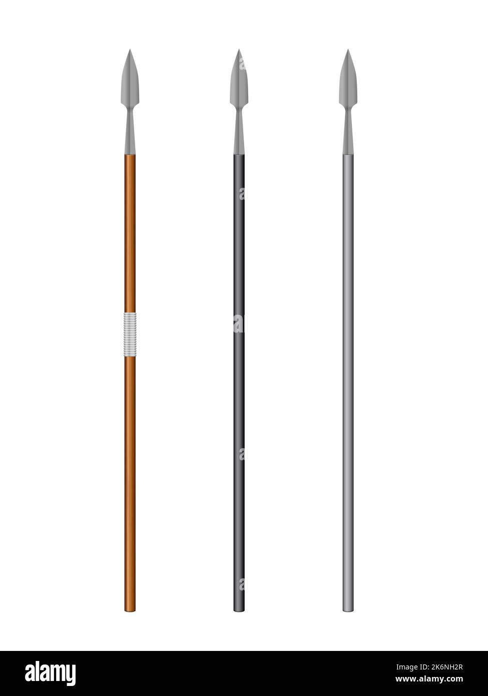 Battle spear set on a white background. Vector illustration Stock Photo ...
