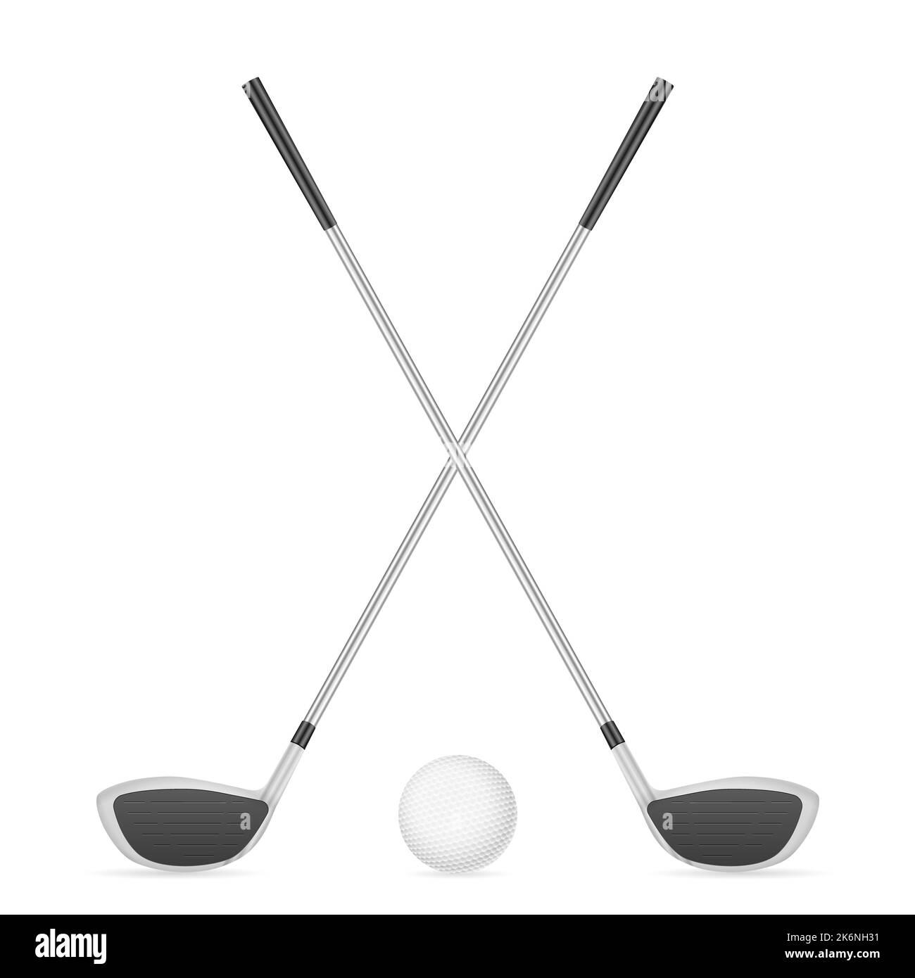 Golf clubs and ball on a white background. Vector illustration Stock ...