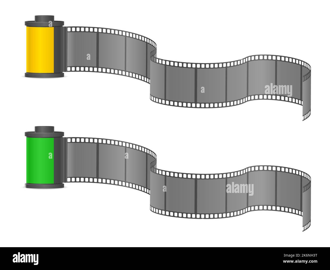 Camera photo film container set on a white background. Vector ...