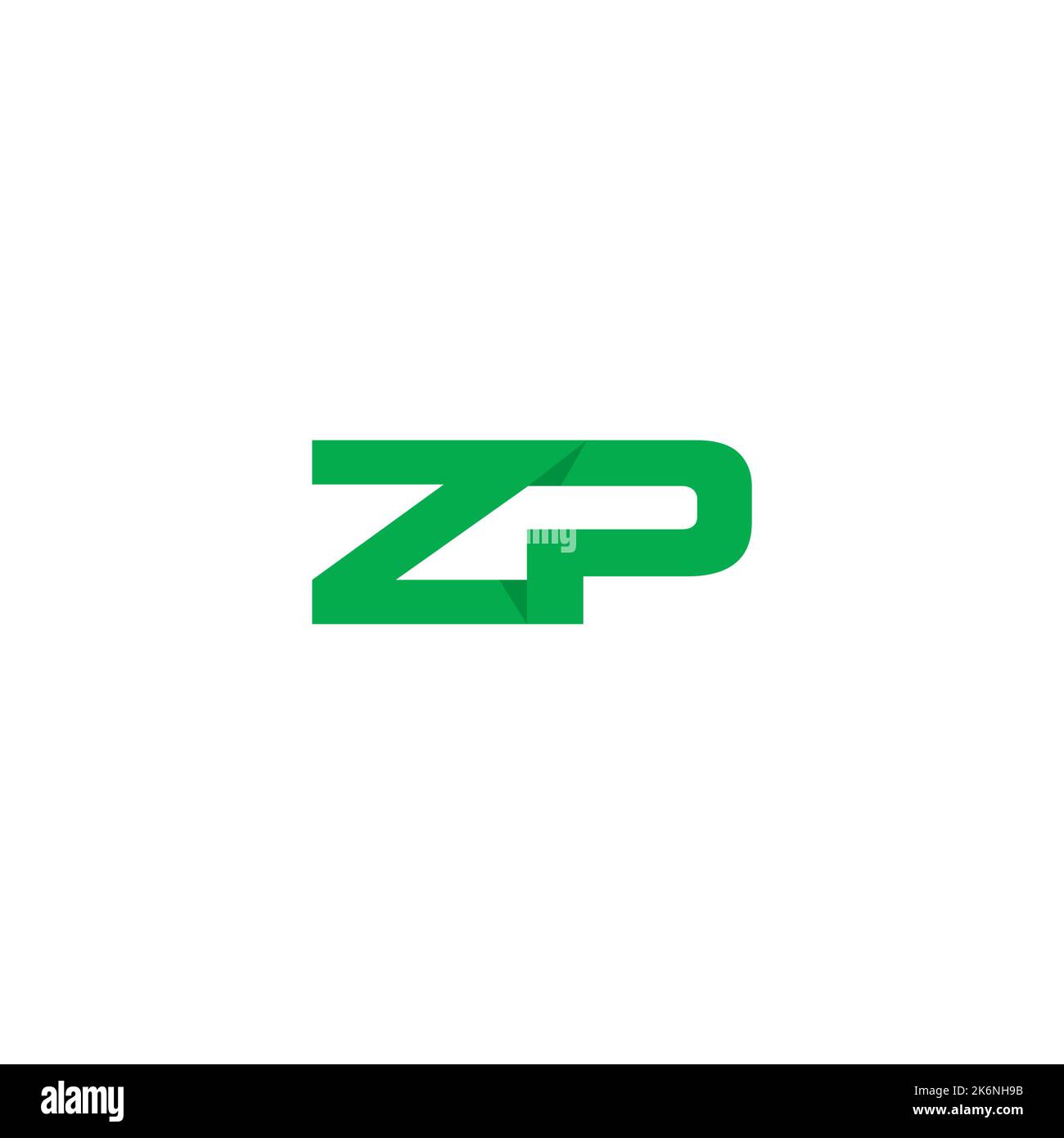 ZP Logo Simple and Clean Design With Green Color Stock Vector Image ...
