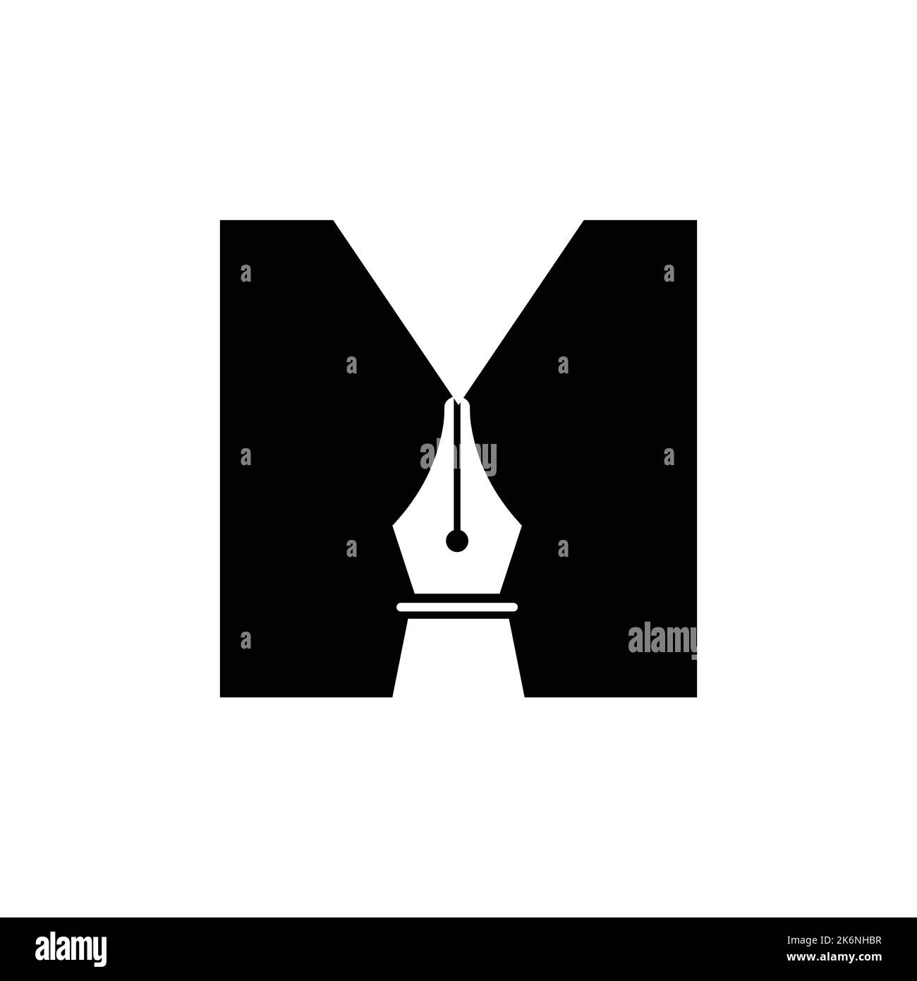 Initial Letter M Pen Nib Icon For Education Logo and Law Symbol Vector ...