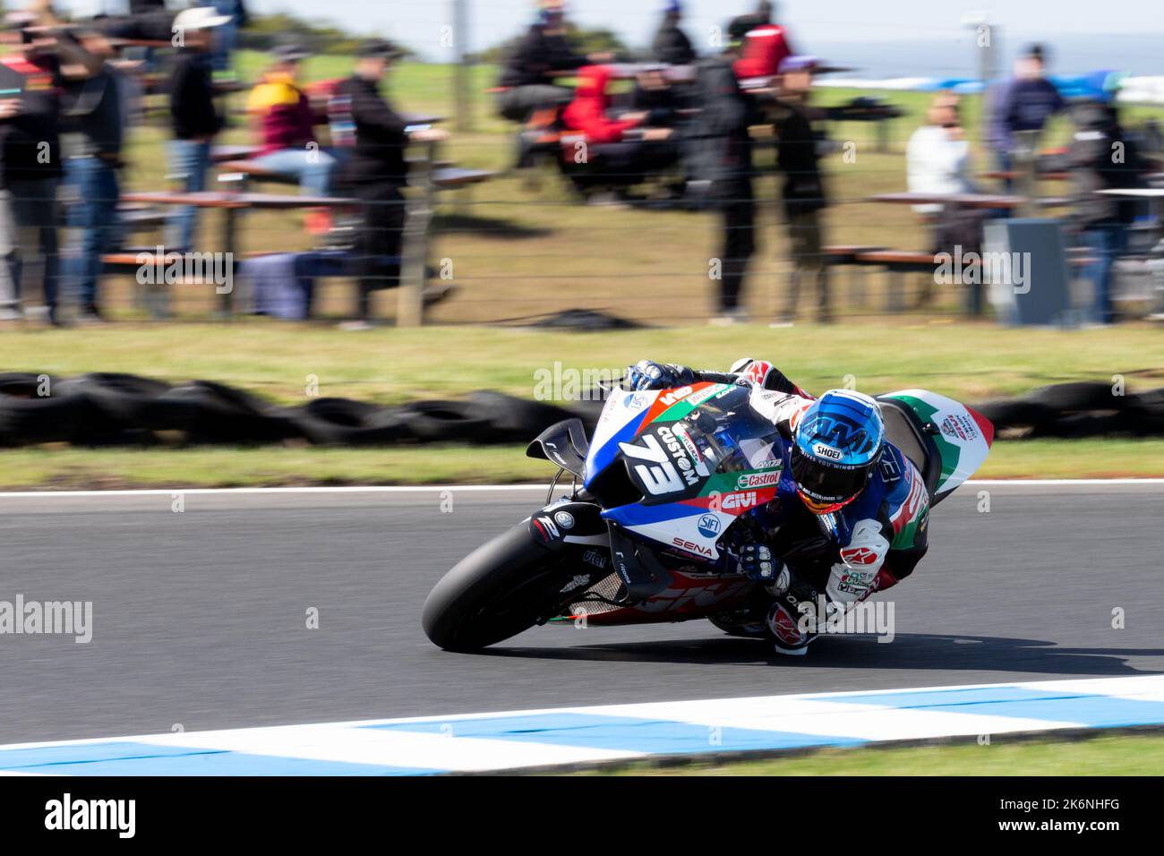 Phillip Island, Australia, 15 October, 2022. Alex Marquez of Spain on the Lcr Honda Castrol ...
