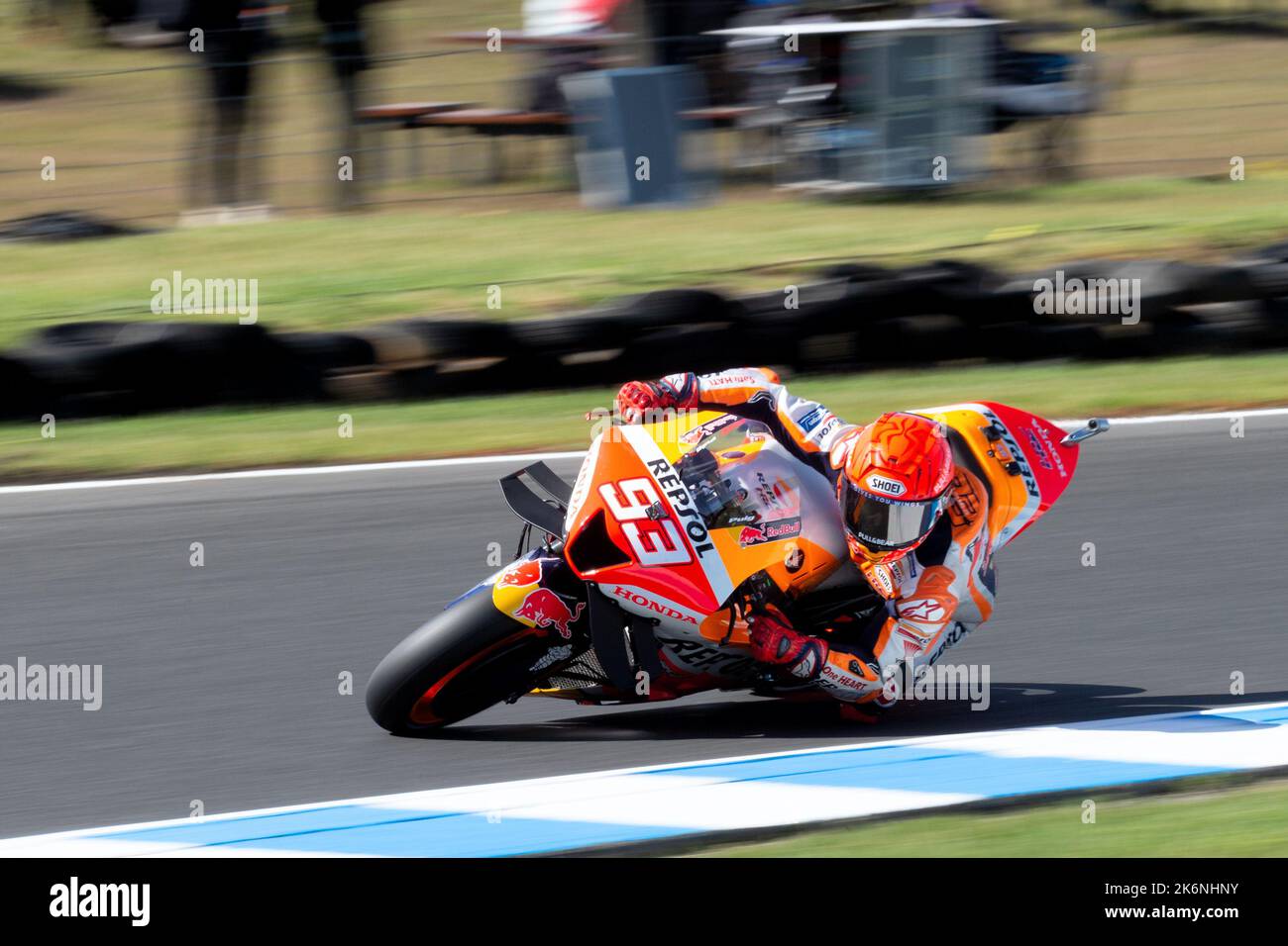 Phillip Island, Australia, 15 October, 2022. Marc Marquez of Spain on the Repsol Honda Team ...